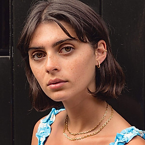 MEVECCO Gold Oval Hoop Earrings for Women 18K Gold Plated Hoop Earrings Cute CZ Oval Handmade Hoop Earrings for Her Minimalist Everyday Jewelry