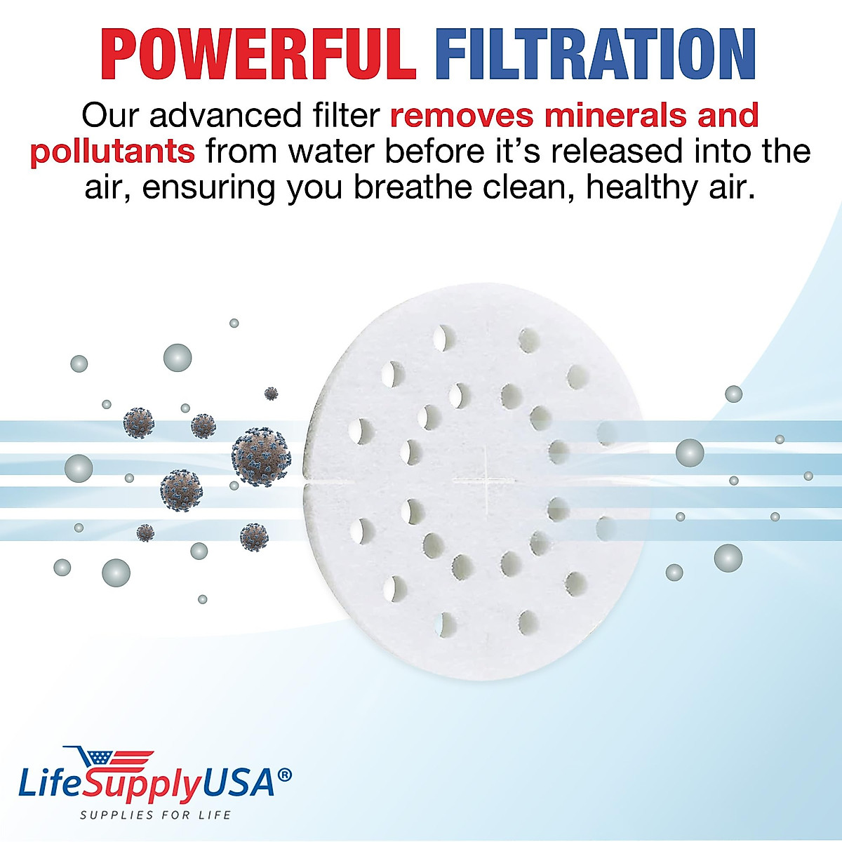 LifeSupplyUSA Humidifier Filter Replacement Anti-Mineral Pad Compatible with Air-O-Swiss Humidifier, AOS A451 S450 (6-Pack)