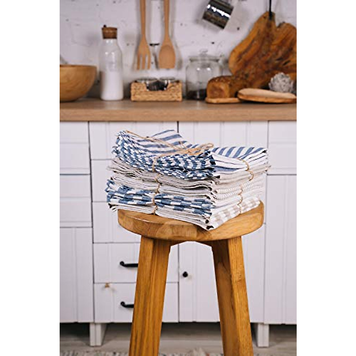 LINICHE Linen Kitchen Towels | 30x20 Inches | Pack of 2 | Lint-Free Dish Cloth | Lightweight Fabric | Flax Tea Towel, Napkin | Table Setting Accessories | Wedding Gift