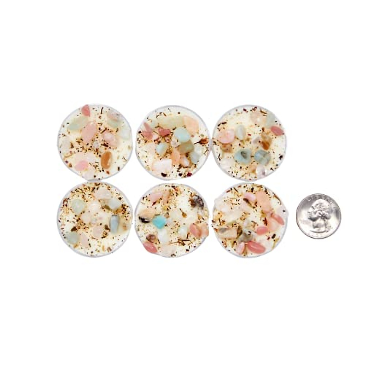 Self Love Candle by New Moon Beginnings - Negative Energy Cleansing - Handmade Aromatherapy Soy Candle - Dried Flower, Herb, & Crystal Candle - Set of 6 Tealights