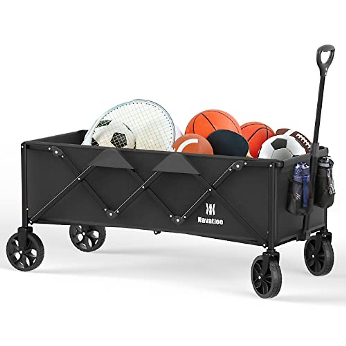 ANEWNICE Grehge le Folding Wagon, Wagon Cart HEA Garden Sculpture Outdoor Decoration