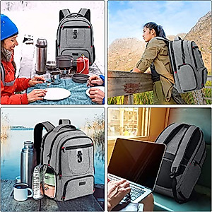 BIKROD Lunch Backpack, Insulated Cooler Lunch Bag Backpack, Large Travel 17.3 Laptop Back Pack Durable Computer College School Bookbag for Women Men for Men Women Work Hiking Picnic