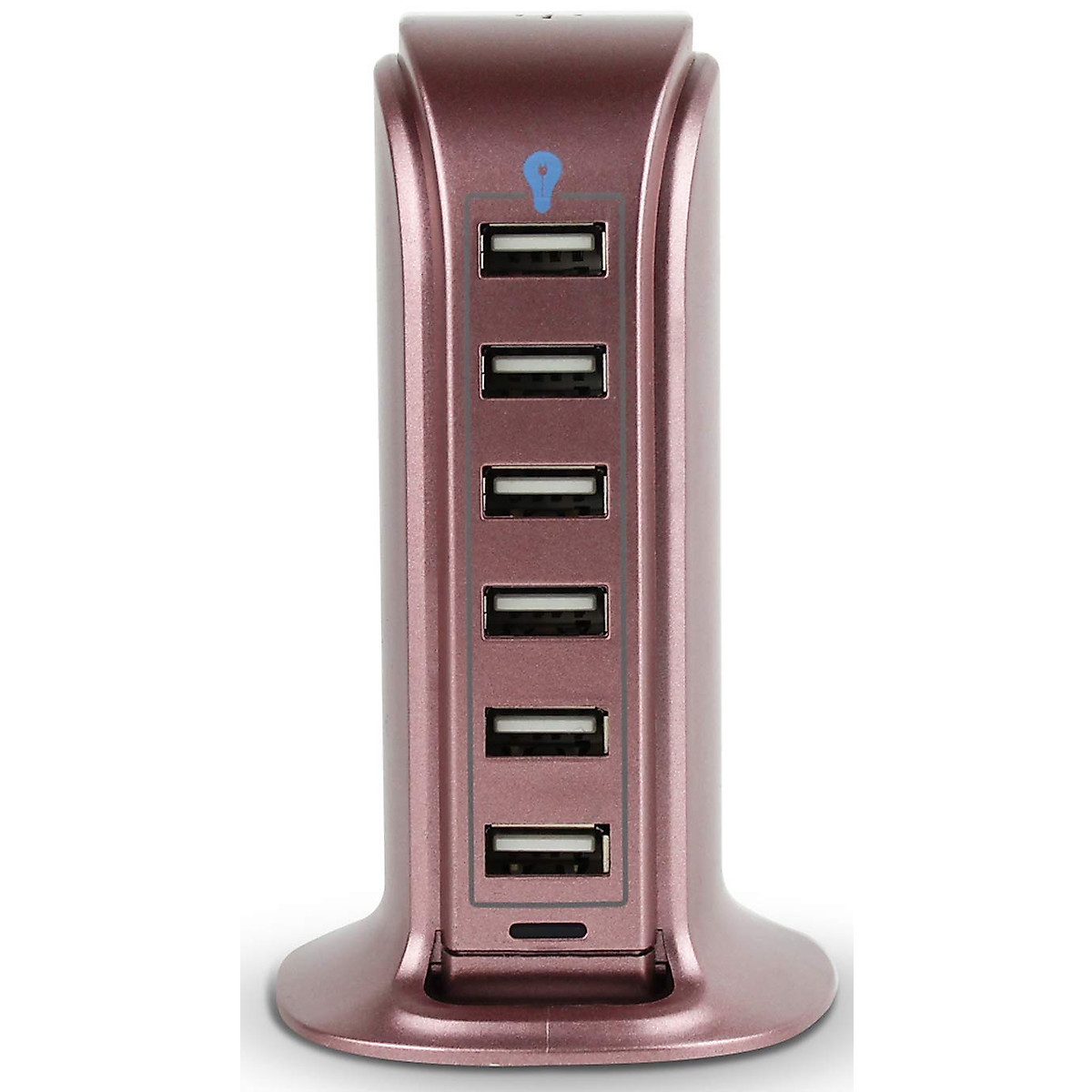 Aduro 40W 6-Port USB Desktop Charging Station Hub Wall Charger for iPhone iPad Tablets Smartphones with Smart Flow (Rose Gold)