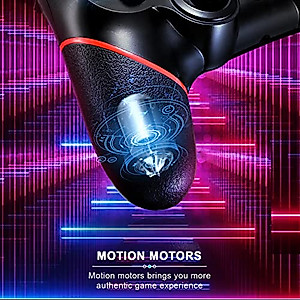 Deeptick Wireless Gamepad Controller For PS4/PC with Motion Motors and Audio Function, Mini LED Indicator, USB Cable and Anti-Slip (Red)