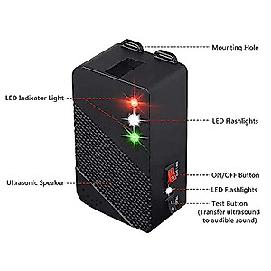 Glaobule Under Hood Animal Repeller Battery Operated Ultrasonic Rodent Repellent for Cars Indoor That Uses 2 C Batteries Bundle with Uses 3 AA Batteries