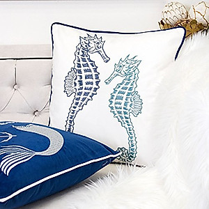 Homey COZY 71155-Seahorse Accent Pillow, Single, Blue