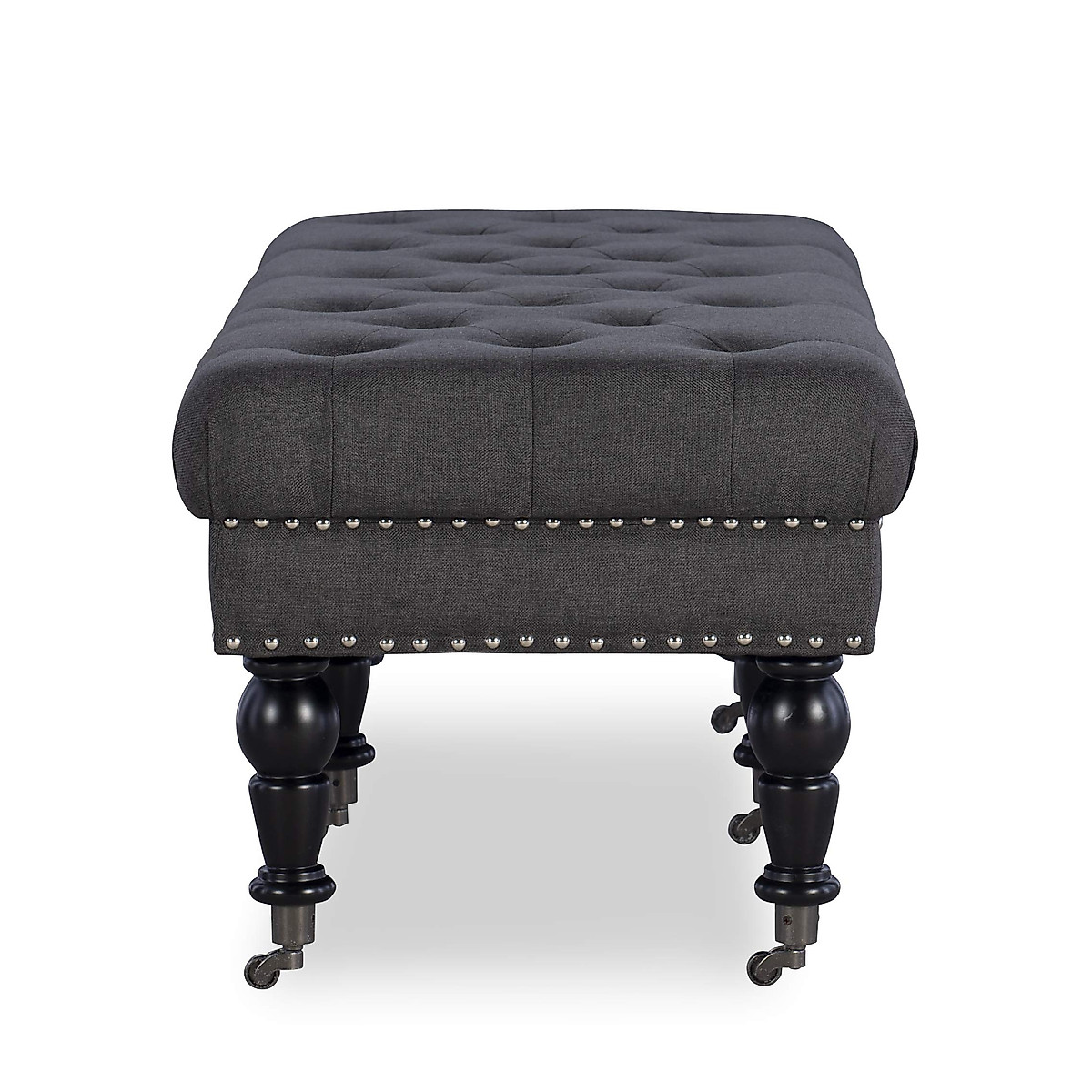 Linon Isabelle Bed Bench, 62-Inch, Black Finish