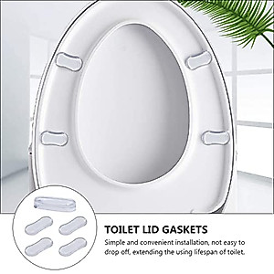 TOVINANNA 1set Toilet Anti-Collision Pad Toilet Bidet Bumper Self-Adhesive Toilet Gaskets Toilet Seat Bumper Sanitary Toilet Bumpers Home Toilet Cover Gaskets Clear Bumpers Kit 5pcs