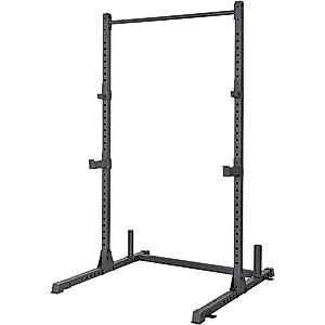 fissfire Squat Stand Home Gym 800lbs Workout Equipment Adjustable Power Rack with J-Hooks Safety Bar Pull Up Bar