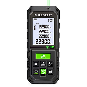 Mileseey S8GA Laser Measure Green Beam 230 ft, Laser Tape Measure with Angle Sensor IP65, Pythagorean, Distance, Area, Volume Measuring, ±1/16in Accuracy, Laser Measurement Tool