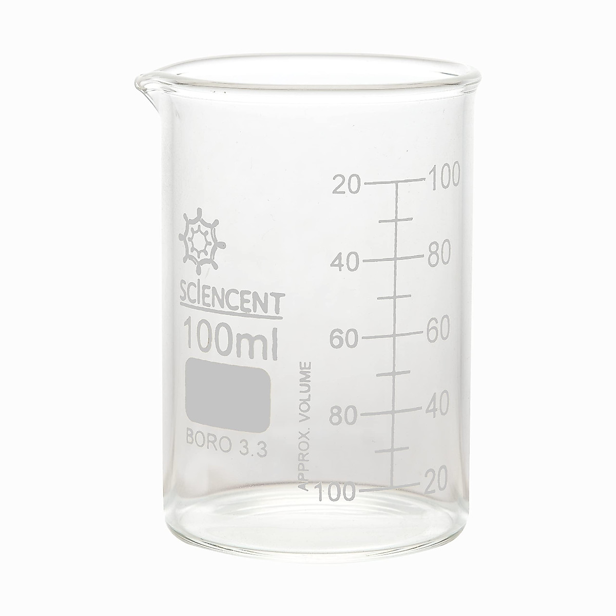SCIENCENT Glass Beaker 50ml, 100ml, 250ml (Set of 3)