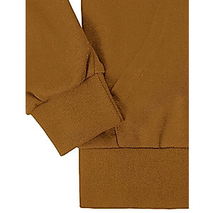 Ohoo Mens Slim Fit Lightweight Zip Up Hoodie with Pockets Long Sleeve Full-Zip Hooded Sweatshirt/DCF002-CAMEL-M