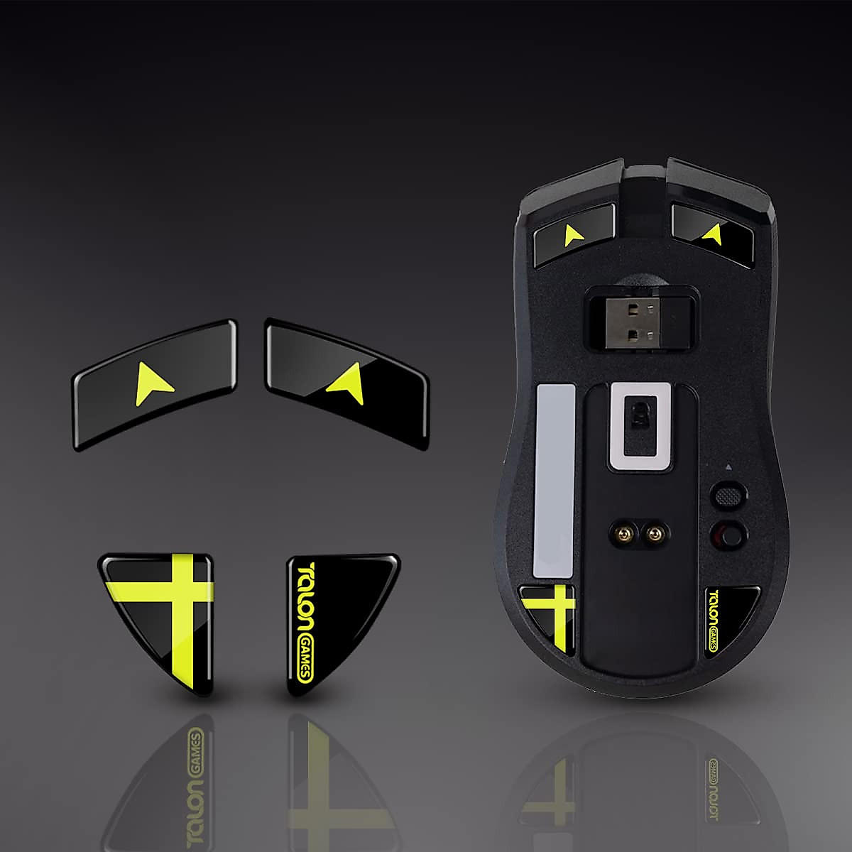 TALONGAMES Curved Edges Ultra Strong Glass Mouse Feet Skates Compatible with Razer Viper Ultimate Gaming Mouse Feet Replacement,Super Smooth Glide Fast and Durable Sole (Black)