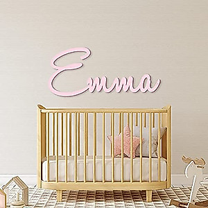 Personalized Custom Wooden Name Sign - BROOKLYN Font Baby Name Sign For Nursery and Wall Decor (12"-55" Wide) - PAINTED Wood Letter Nursery Decor - Wall Art For Girl or Boy Room By 48 Hour Monogram