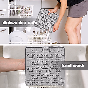 Coomazy Silicone Snuffle Mat for Dogs, Interactive Sniff Feeding Training Mat for Puppy, Helps with Stress Relief, Foraging Skills, Brain Stimulation and Boredom, Grey