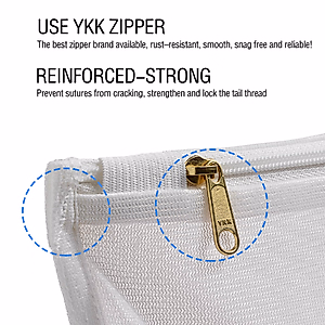 MIFNRO Large Capacity Sock Laundry Bag With Wire Construction Opening Use YKK Zipper Tote Bag Bathroom Hanging Suitable For Underwear, Socks Fine Mesh Laundry Bag 1 Black