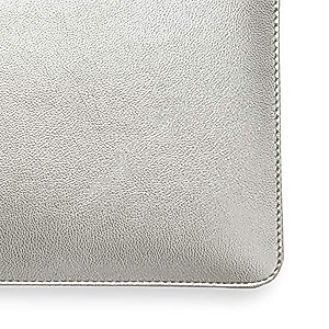 KATIE LOXTON Create Magical Moments Womens Vegan Leather Secret Message Pouch Clutch Metallic Silver