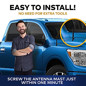 𝐁𝐮𝐥𝐥𝐞𝐭 Style Antenna Mast for Nissan Titan S SV PRO-4X SL Platinum 2004-2021 Black Automotive Antenna Replacement for Cars, Trucks & SUV Radio Compatible - Car & Truck Exterior Accessories 4.25'