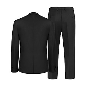 COOFANDY Men's Wedding Suits 2 Piece Tuxedo Suit Set Classic Fit Prom Suit Jacket Blazer Dress Pants Black