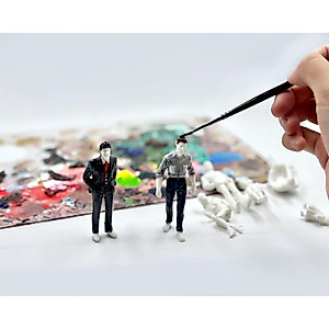 DS. DISTINCTIVE STYLE Unpainted Figures 1:24 Scale 24 Pieces Assorted Poses Miniature People for Architectural Layout Project G Scale Model Trains Railroads Home Bonsai Decor