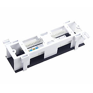 Yankok [CAT6 8 Port Patch Panel Unshielded with Coded T568A/B Wiring for RJ45 Network Cables Rack/Wall Mount 1U (Come with Bracket & Mini Punch Down Tool)