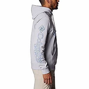 Columbia Men's PFG Running Line Hoodie, Cool Grey/Vivid Blue Tuna, Medium