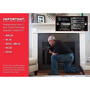 Superior Fireplace Replacement Doors (Black) | ONLY for Model Numbers BC36, BR36, BRI36, BBV36 | Verify Model Number On Metal Plate Inside Fireplace