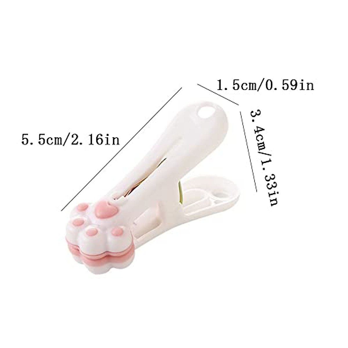 24Pcs Plastic Clothes Clip Cute Cat Claw Clothes Clip, Cute Cat Claw Pattern, Fixing Clip, Clothes Pin, Seamless Clothes Nail, Bag Clip, Food Packaging Clip (Pink)