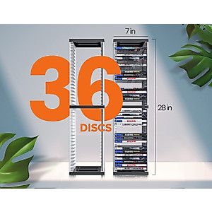 Skywin PS5 Game Holder and Video Game Storage Organizer (White) - 36 CD Storage Disk Tower for PS5 DVD Storage