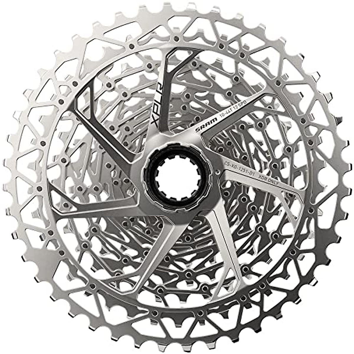 SRAM XPLR XG-1251, 12-Speed Cassette, Silver, Aluminum, For XDR Driver Body, 10-44t