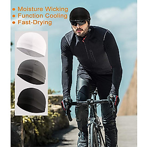 3 Pack Cooling Skull Cap Helmet Liner Sweat Wicking Cycling Running Hat for Men Women