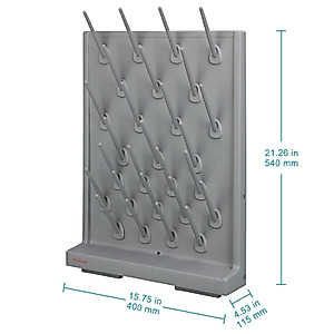 stonylab Lab Pegboard Drying Rack with Water Outlet Hose and 27 Detachable Pegs, Laboratory Glassware Drying Draining Rack Cleaning Equipment, Bench-Top/Wall-Mount