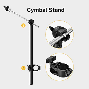 Donner Mute Cymbal Set with 12-inch Cymbals For electric drum kit, Signal Cable, Rack Clamp, And More Stable Iron Metal Bracket (For DED-200/300/400 Expansion)