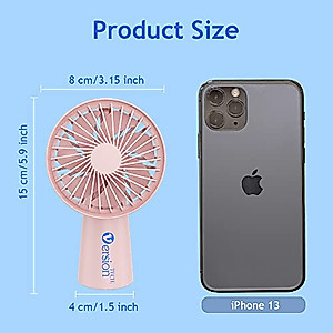 VersionTECH. Portable Fan Mini Handheld Fan Personal Desk Table Fan USB Rechargeable Battery Operated Small Fans with 3 Speed for Women Girls Kids Indoor Outdoor Travel Office Room (Pink)