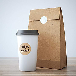 1000 Pieces Be Kind Stickers Motivational Saying Stickers Natural Kraft Inspirational Sealing Stickers for Office Home Party, 5 Styles, 1.5 Inches