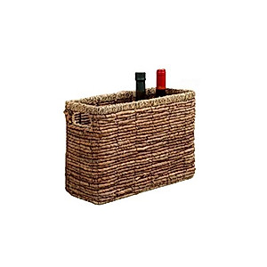 ZXY-NAN Straw Magazine Basket Storage Basket Magazine Basket Rectangular Storage Basket Vintage Chinese Finishing Basket 26 38 15cm Storage Chests Furniture