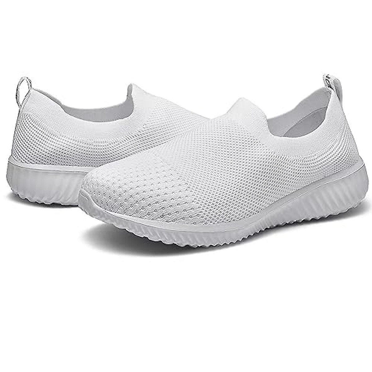 LANCROP Women's Walking Nurse Shoes - Mesh Slip on Comfortable Sneakers 8 US, Label 39 All White