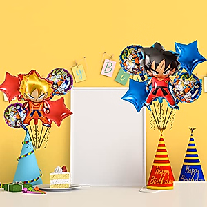 10Pcs Cute Anime Party Decoration Balloons,Aluminum Film Material Double Sided Balloons,Anime Theme Party Supplies,Kawaii Birthday Party Ballons