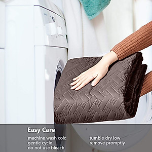 STONECREST Recliner Chair Cover Water Resistant, Reversible Washable Cover Stay in Place (Chocolate/Khaki, Recliner 34" T-Cushion Oversized)