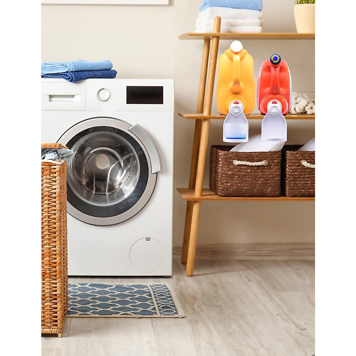 KTCEFE Laundry Detergent Cup Holder, Detergent Drip Catcher, Fabric Softener Liquid Tray Dispenser Organizer Drip Catcher, Laundry Accessories, Keep Laundry Room Tidy (2 Pack)