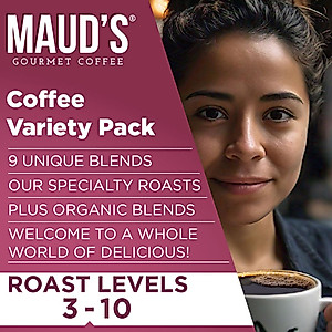 Maud's Original Flavored Coffee Pods Variety Pack, 80 ct | 9 Assorted Coffee Flavors | 100% Arabica Roasted Coffee | Solar Energy Produced Recyclable Pods Compatible with Keurig K Cups Maker