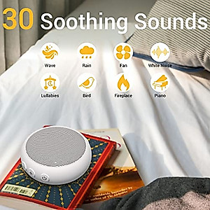 SoundMe Mini Sleep Sound Machine 30 Soothing Natural Sounds Noise Maker with 36 Volume Control Pink Brown Noise Machine Travel White Noise Machine for Baby Kid Adults Powered by AC or USB Sleep Timer