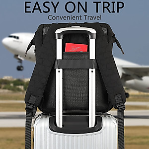 FALANKO Laptop Backpack for Women,Doctor Teacher Nurse Work Bookbag for 15.6 Inch Laptop,Large Travel Airline Approved Wide Open College Shoulder Purse Bag With RFID Anti Theft USB Charging Port