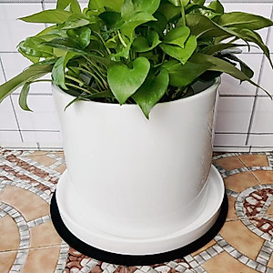 Yukfona Ceramic Plant Saucer Pot Tray 10 Inch, Planter Saucers 4 5 6 7 8 9 10 11 12 13 Inch for Indoors Outdoor, Durable Sturdy Flower Drainage drip Water Tray for Glazed Pots Base (10.7 Inch-White)