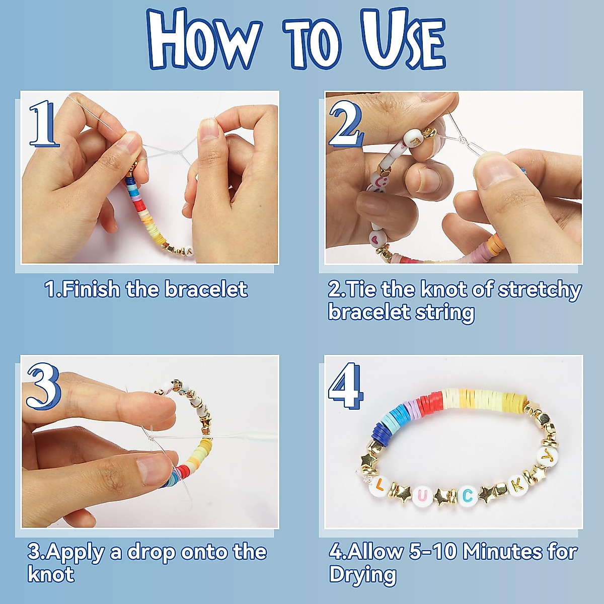 Bracelet String Professional Elastic String Kont Fixing Drip 60g, Clear Bracelet Glue, Keep Stretchy Bracelet String Stay Perfectly Tied for Clay Beads, Jewelry Making Supplies（2pcs 30g/1pcs）