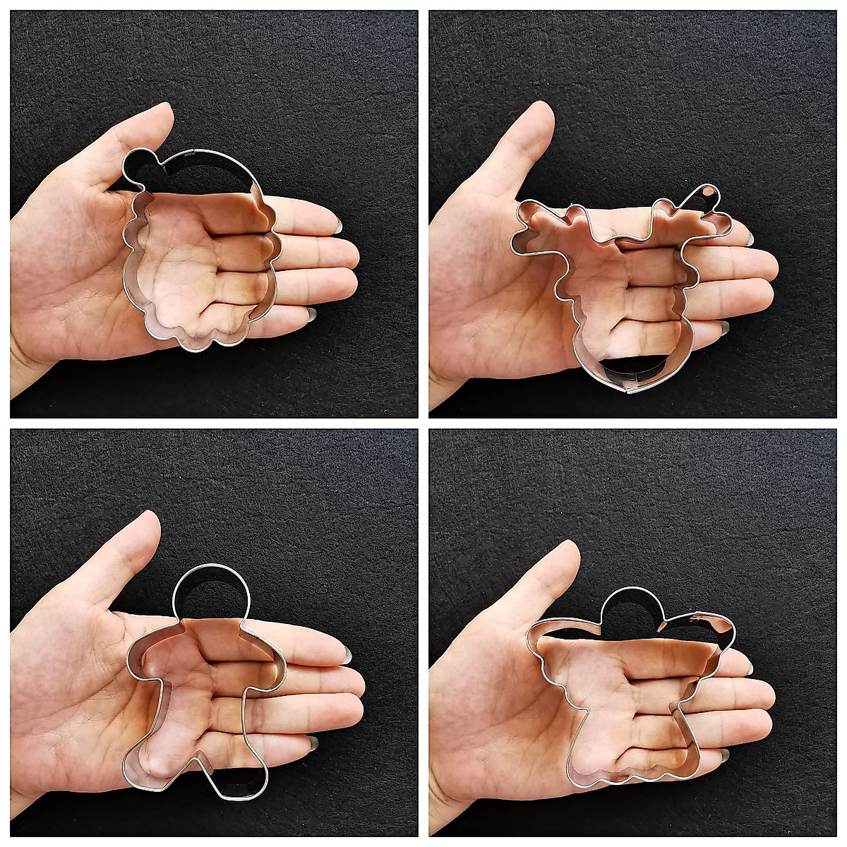 Christmas Cookie Cutter Set-9 piece-Gingerbread Men, Snowflake, Reindeer, Angel, Christmas Tree, Snowman, Santa Face and More Cookie Cutters molds