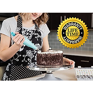 Aleeza Cake Wonders Russian Piping Tips Set - 100 pcs Cake Decorating Supplies with 40 Icing Bags, 28 Russian Nozzles, 24 Frosting Tips, Leaf and Ball Pastry Tips. Cookie and Cupcake Decorating Kit