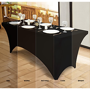 Utopia Kitchen Spandex Tablecloth 2 Pack [6FT, Black] Tight, Fitted, Washable and Wrinkle Resistant Stretch Rectangular Patio Table Cover for Event, Wedding, Banquet & Parties [72Lx30Wx30H Inch]