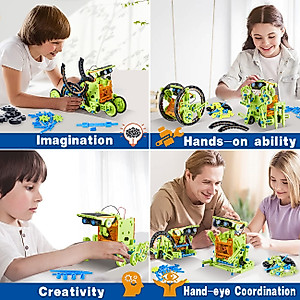 HISTOYE 12-in-1 STEM Solar Toy Robot DIY Building Kit for Kids 8-10 Robot Engineering Science Experiment Kit for Boys 8-12 Solar Power Robotics Set for Kids 8 9 10 11 12 Year Old Toy Gift for Boy Girl