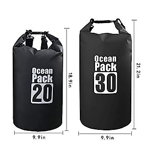 Bear Outdoor Dry Sack/Waterproof Bag for Boating, Kayaking, Hiking, Snowboarding, Camping, Rafting, Fishing and Backpacking (Black, 20L)